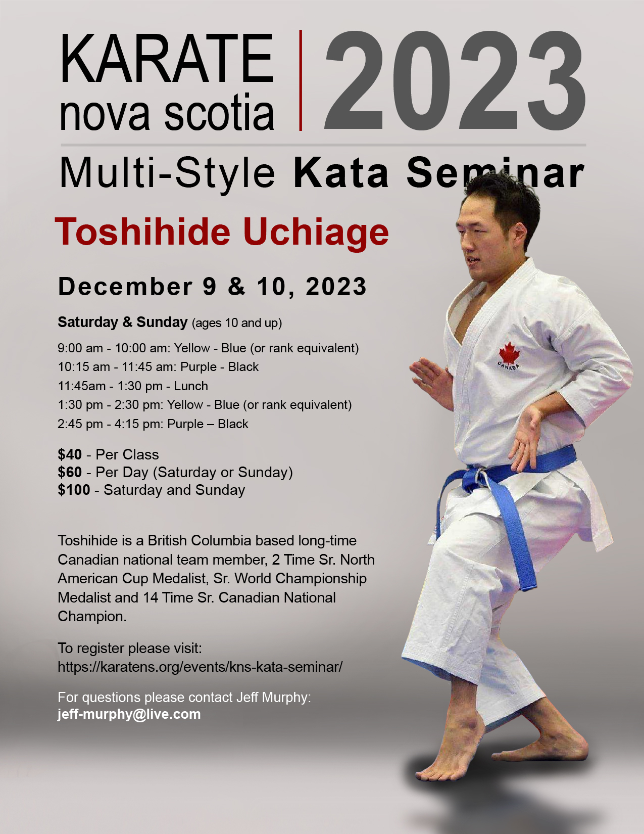 KNS – Kata Seminar with Guest Instructor Toshi Uchiage – Karate Nova Scotia
